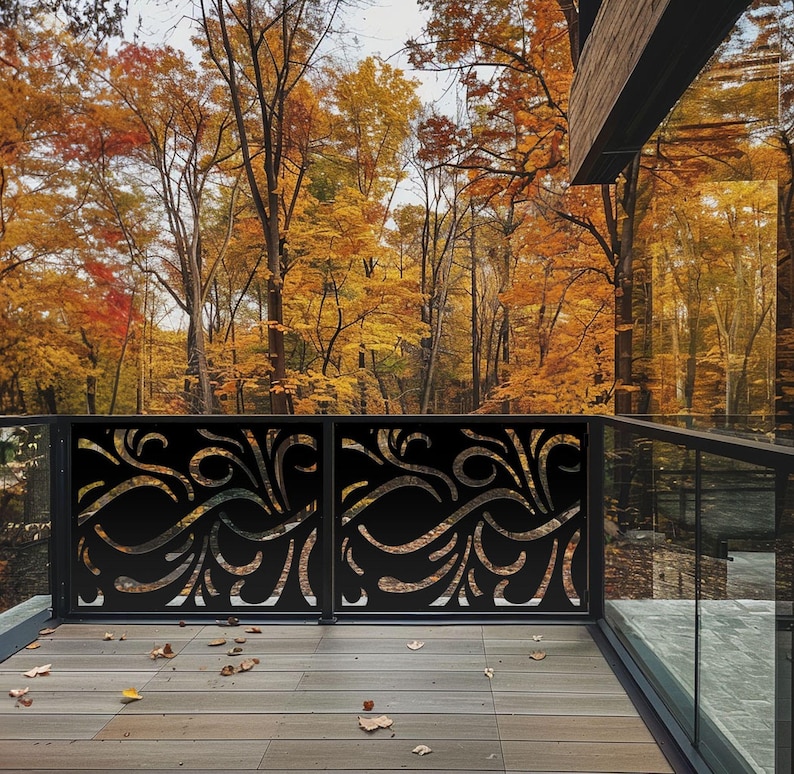 Metal Privacy Screen: Classic Swirls Aluminum Panel, Garden Art - Etsy