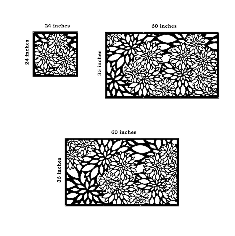 Floral Metal Privacy Screen, Garden Wall Art, Balcony Decor - Etsy Canada