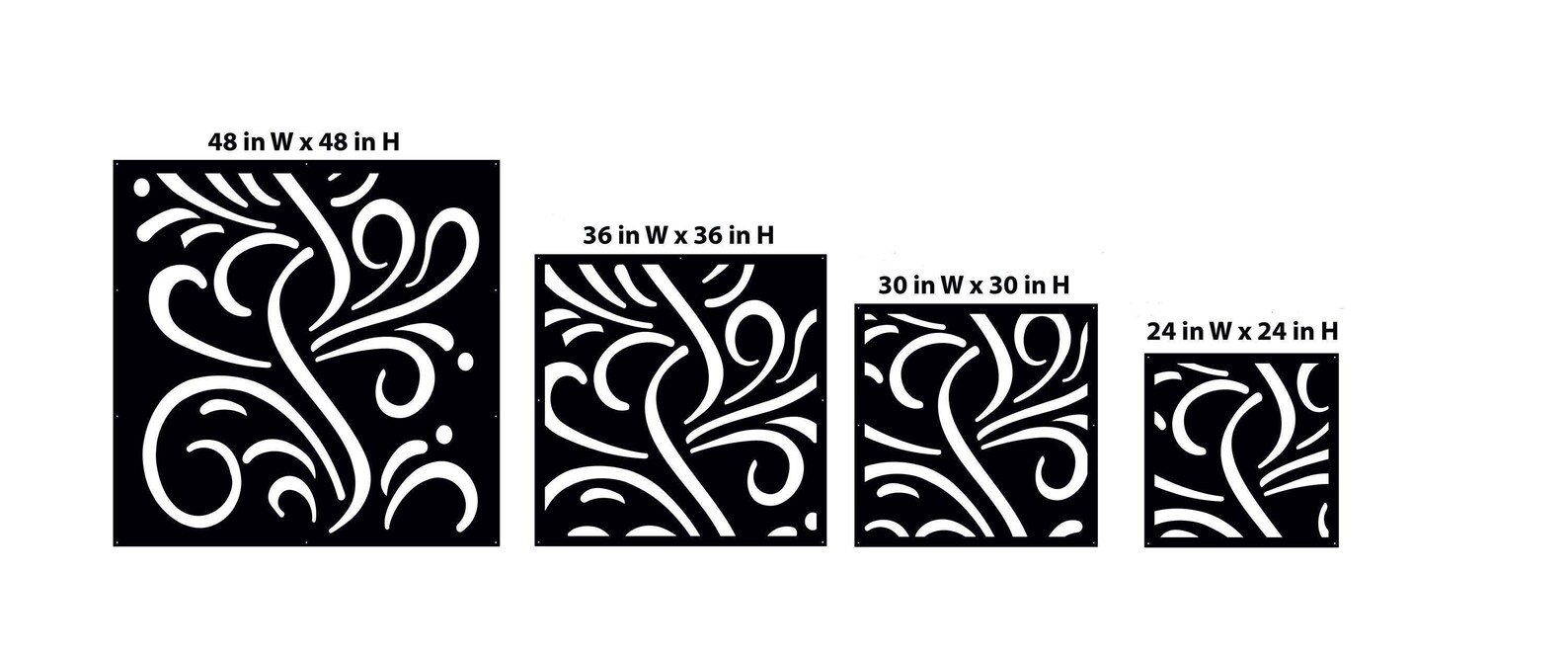 Metal Privacy Screen: Classic Swirls Aluminum Panel, Garden Art - Etsy