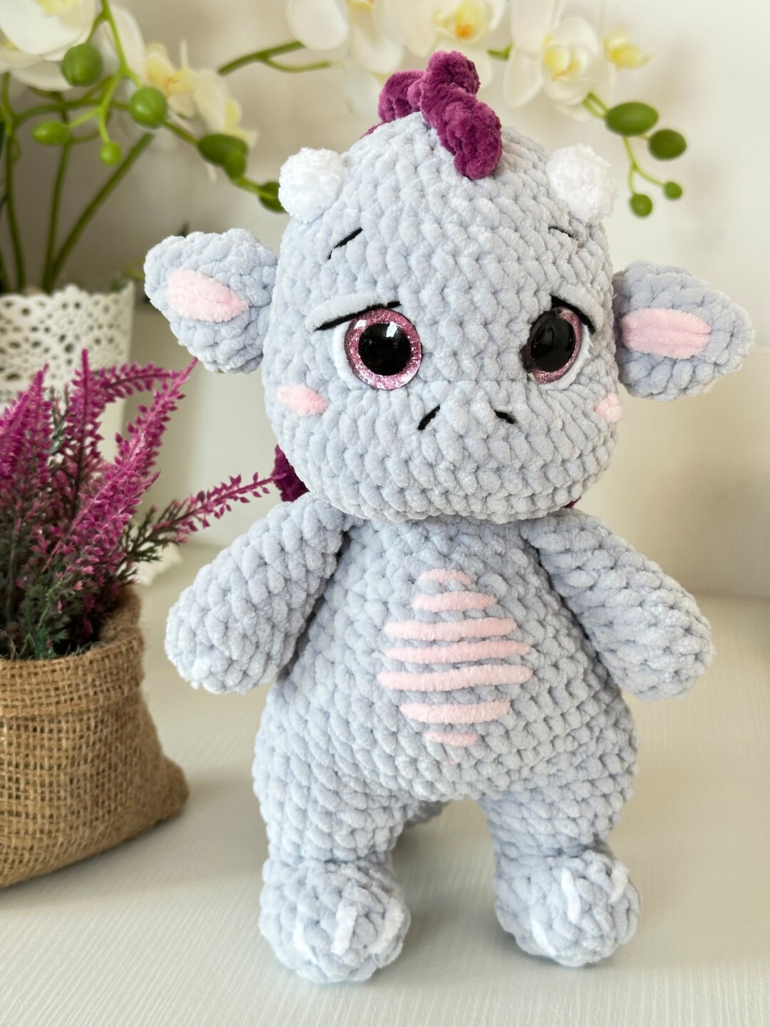 Crochet Dragon Baby , Amigurumi Dragon Toy, Stuffed Toys for Kids ...