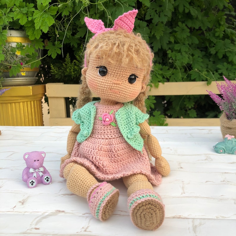 Doll Crochet Amigurumi Doll With Removable Clothing Handmade Etsy