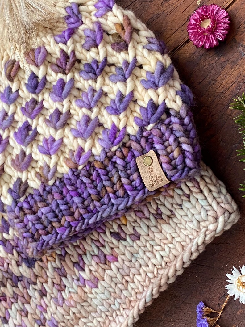 Hand Knit Luxury Merino Wool Hat and Cowl Set - Etsy