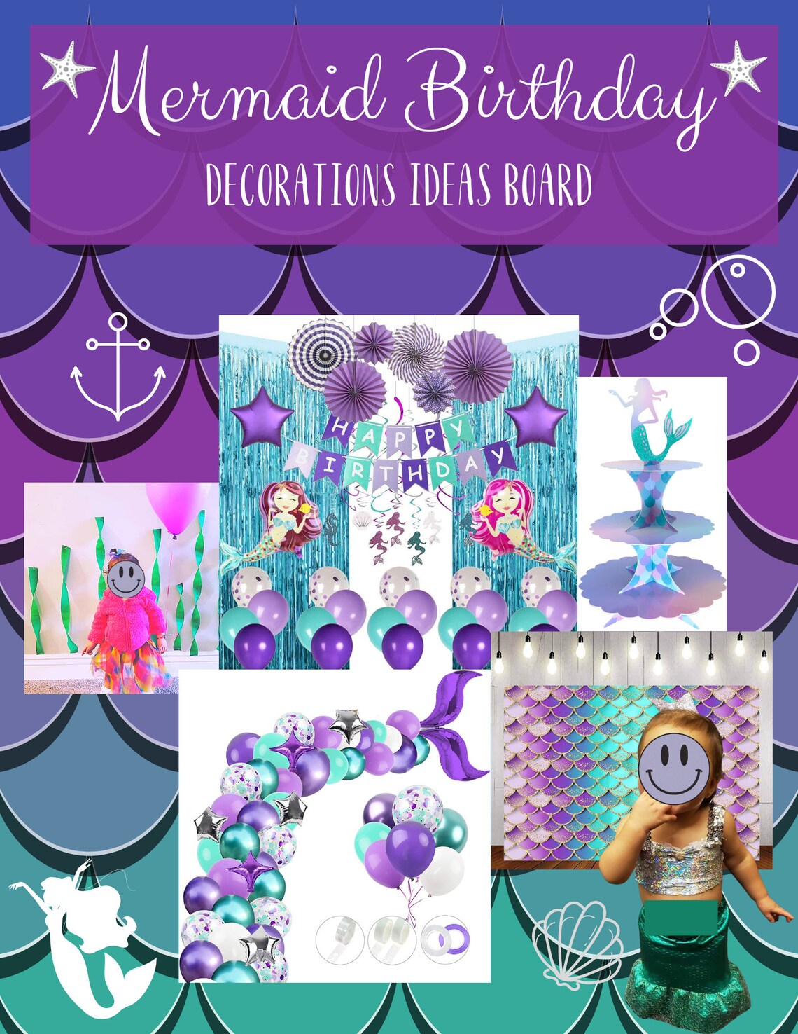 Mermaid Birthday Party Printables digital Only - Etsy