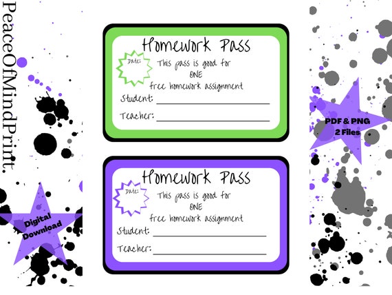 Homework Pass Clipart