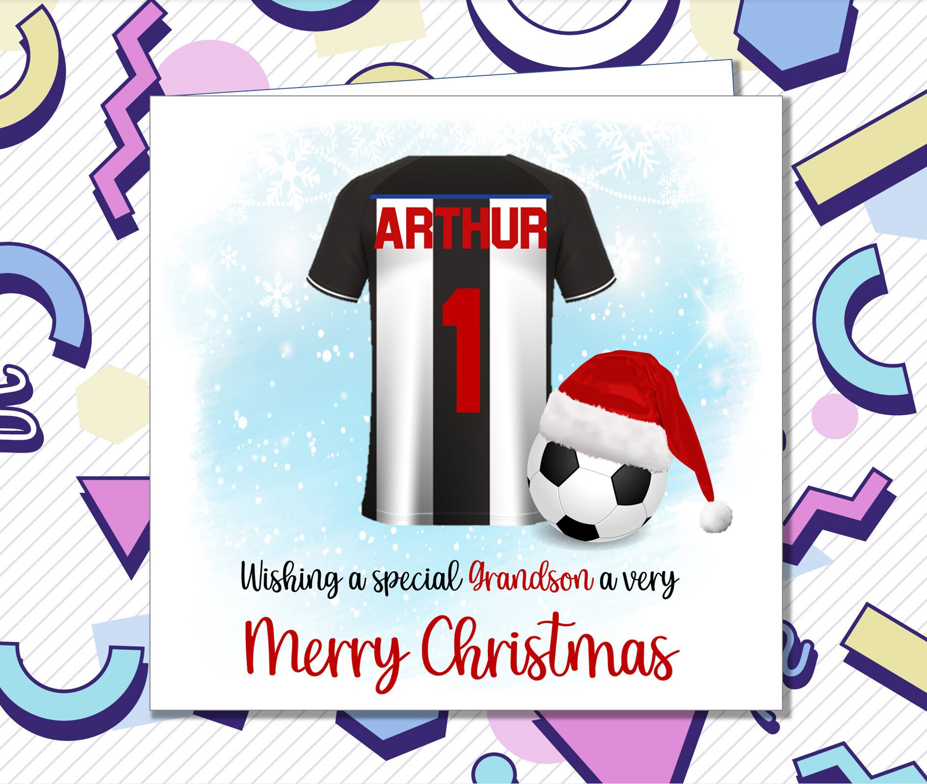 Personalised Newcastle United Christmas Card - Magpies Football F.C Son ...