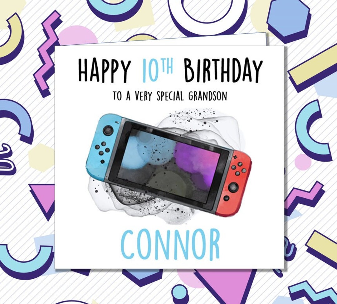 Personalised Birthday Card Gamer Switch Son Brother Nephew Grandson ...