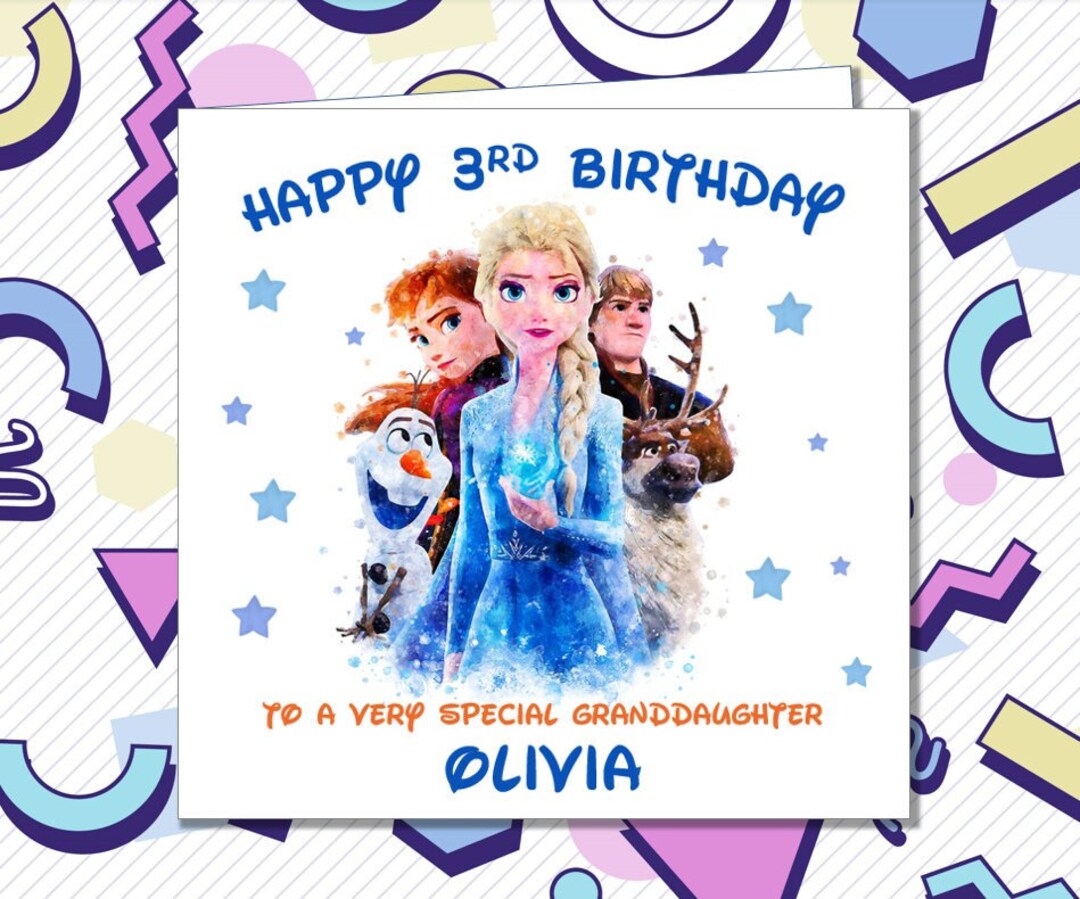 Personalised Frozen Birthday Card Princess Elsa Daughter Granddaughter ...