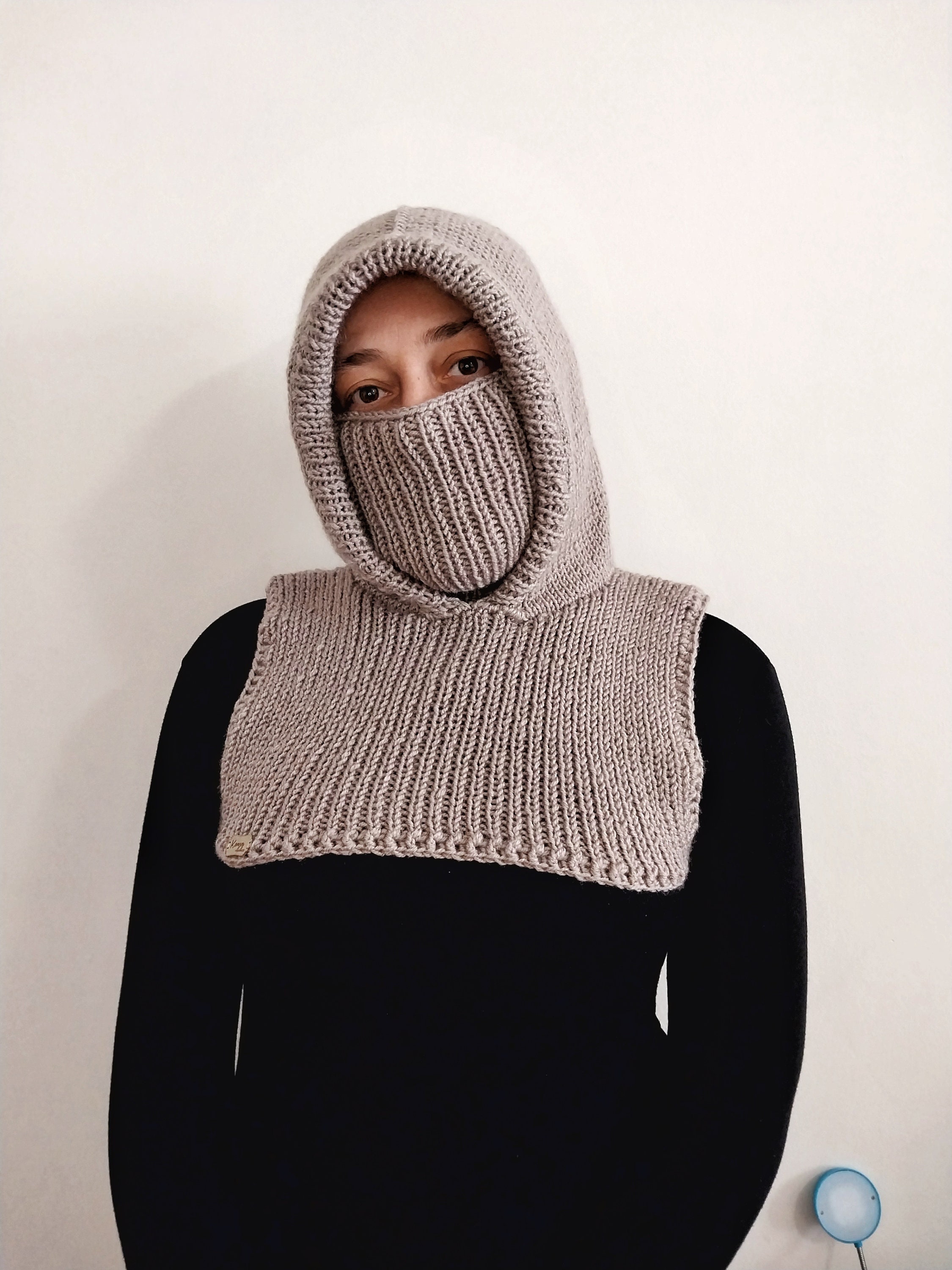 Handmade Wool Balaclava , Cozy Knit Snow Hat for Winter , Soft & Warm ...