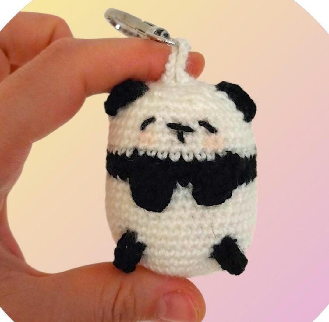 Crochet Panda Keychain: Kawaii Amigurumi Bag Charm - Etsy