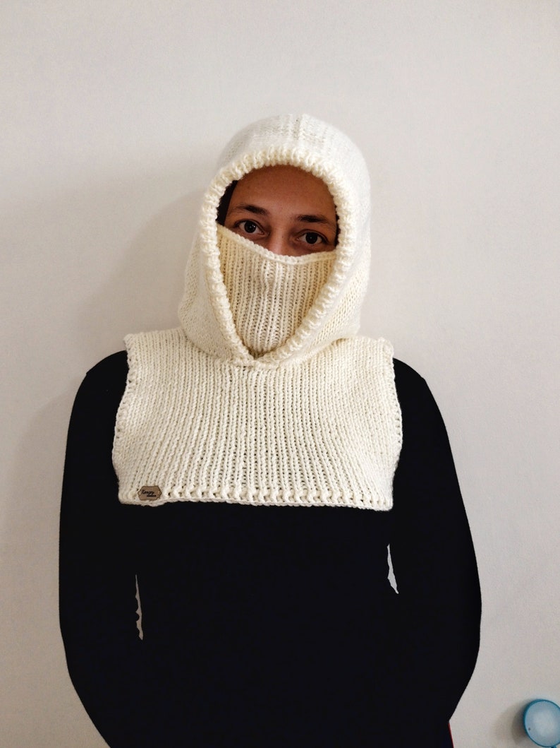 Handmade Wool Balaclava , Cozy Knit Snow Hat for Winter , Soft & Warm ...