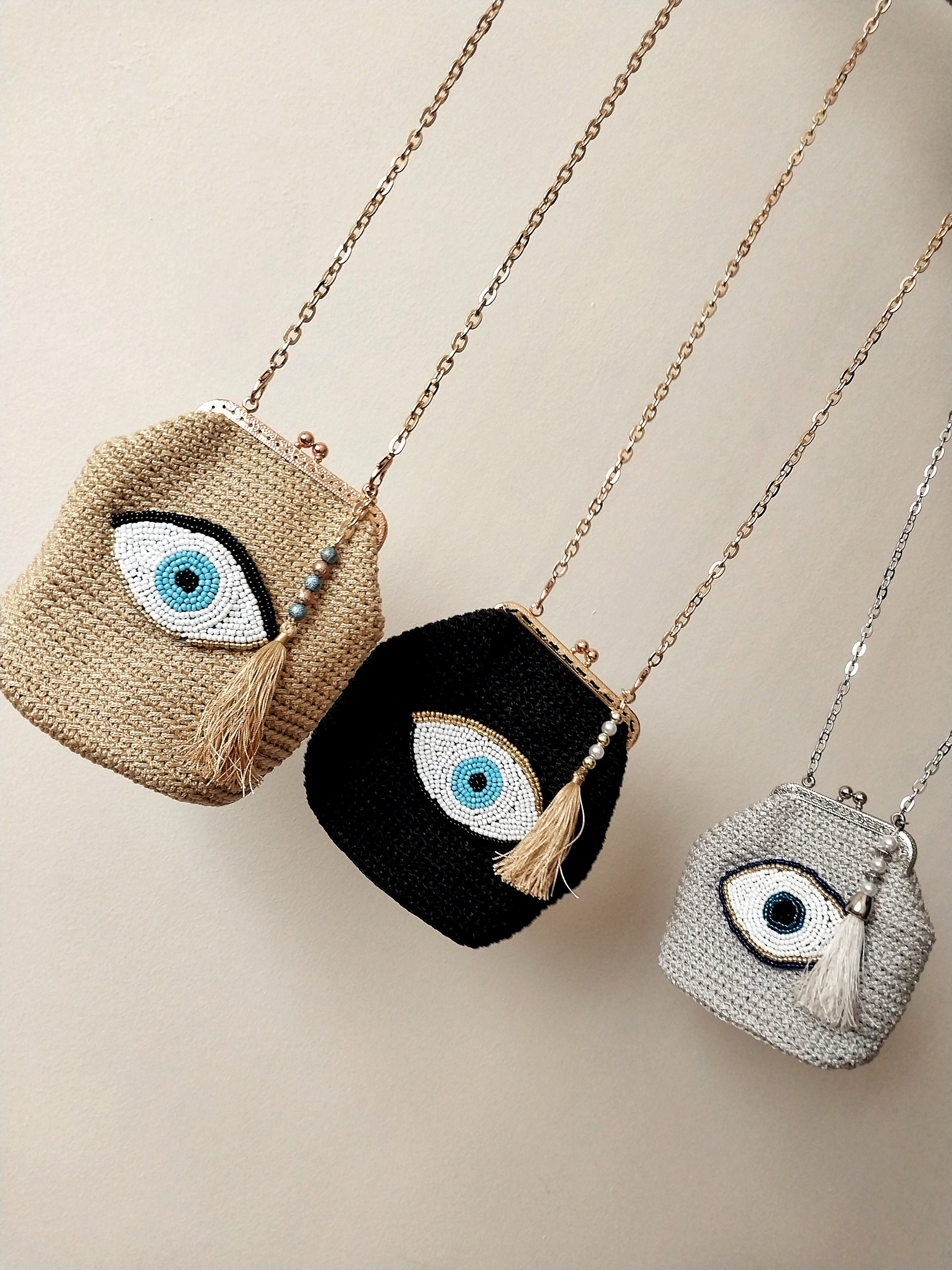 Knitting Eye Nazar Bag / Evil Eye Bags / Handmade Bags - Etsy