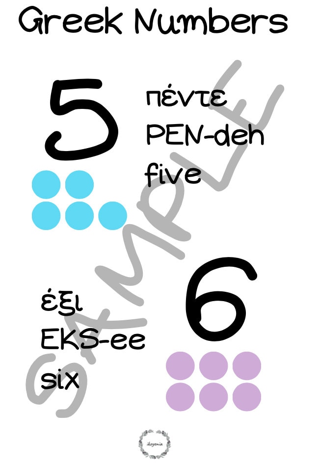 Greek Number Chart - Etsy