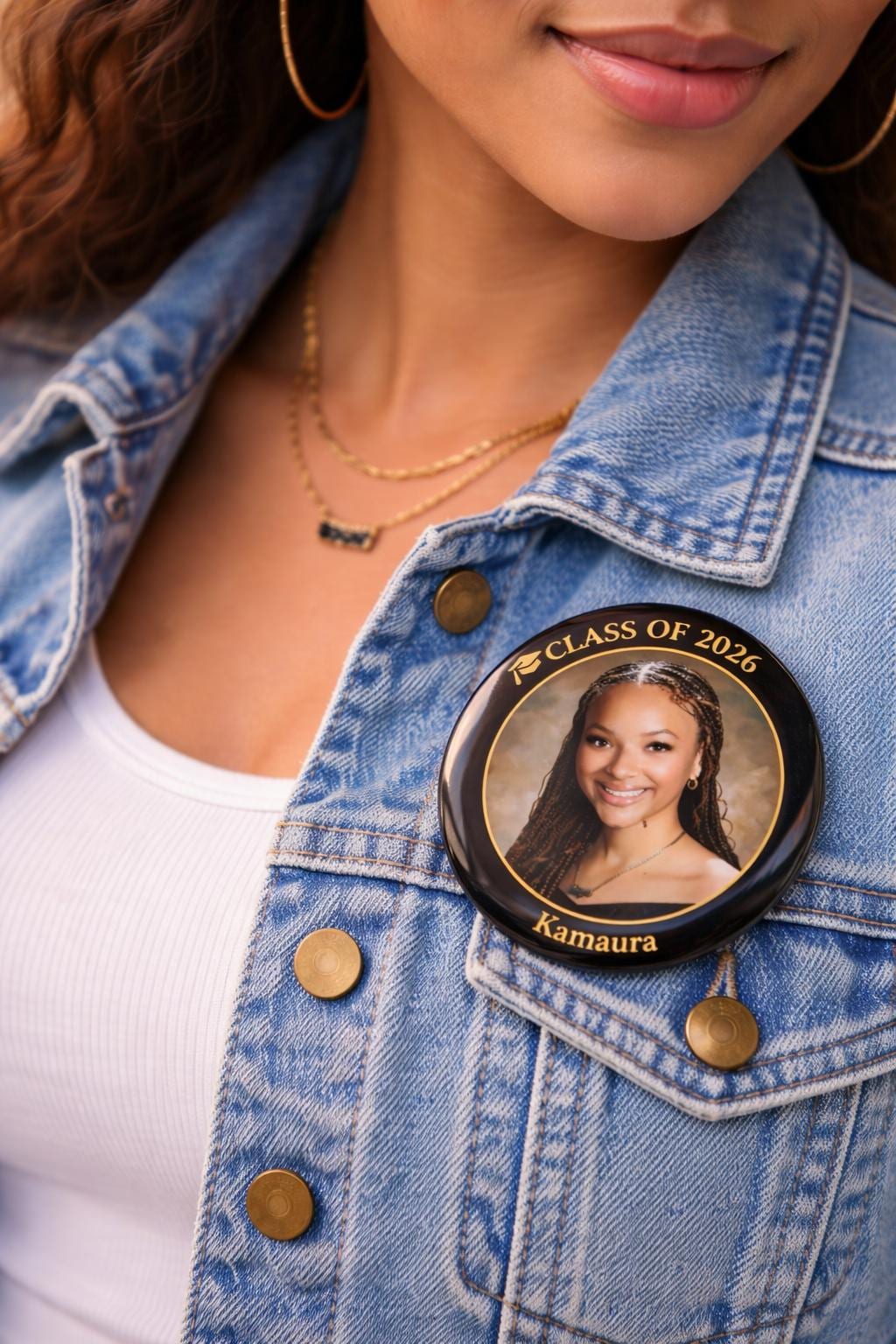 Custom Graduation Buttons | Class of 2026 Photo Pins | Personalized ...
