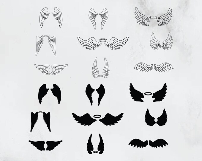 Wings Font SVG Angel Font SVG Flying SVG Font for Cricut Font Svg Wing ...