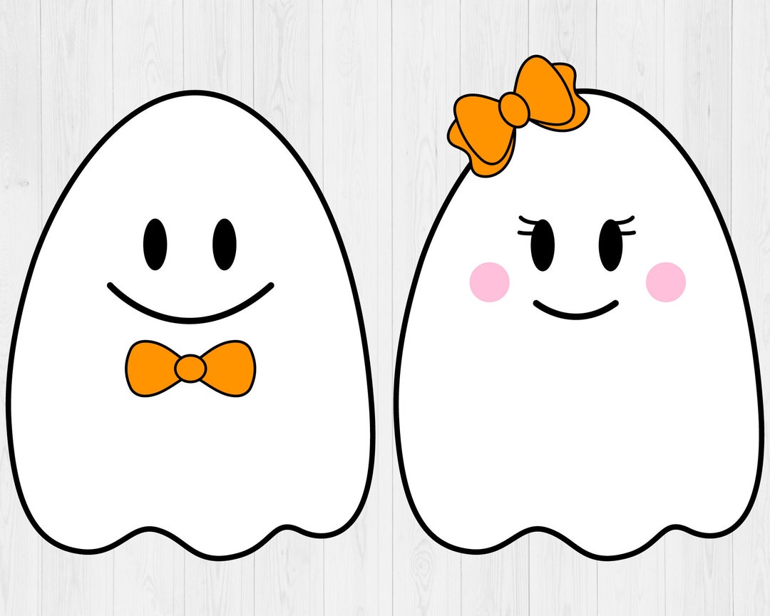 Ghost Svg, Printable, Halloween Svg, Cute Ghost Svg, Ghost With Bow Svg ...