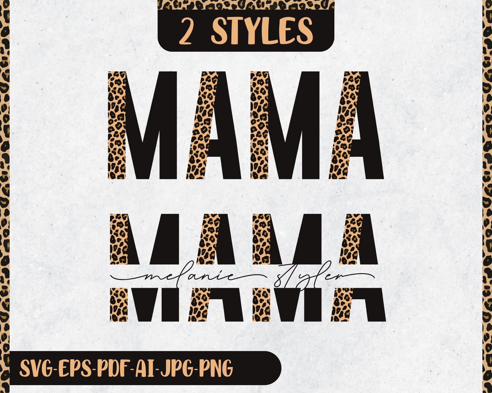 Customizable Mama Svg Monogram Svg Mama Leopard Svg Mama | Etsy
