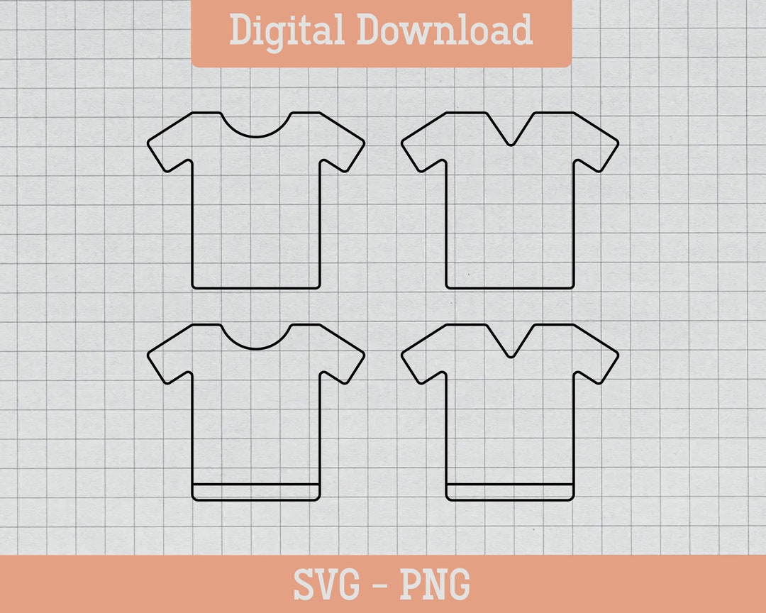 T-shirt Outline Svg, Digital Download, T-shirt Outlines in Different ...