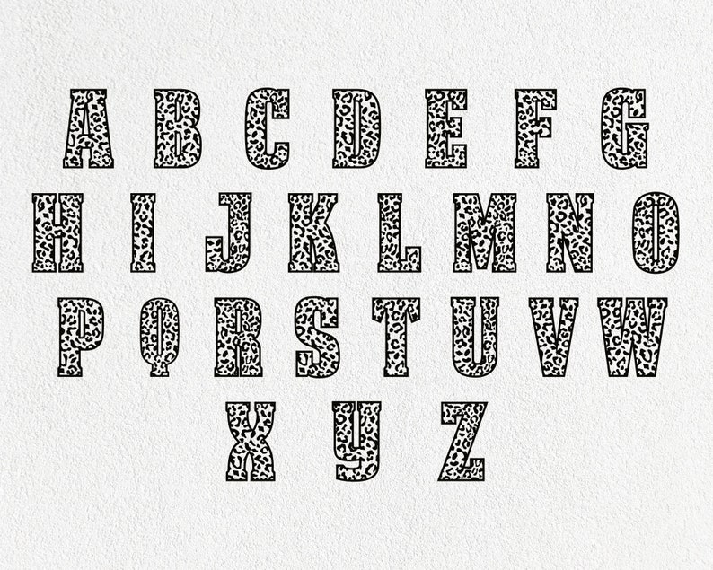 Leopard Print Alphabet Svg Leopard Svg Monogram Alphabet - Etsy
