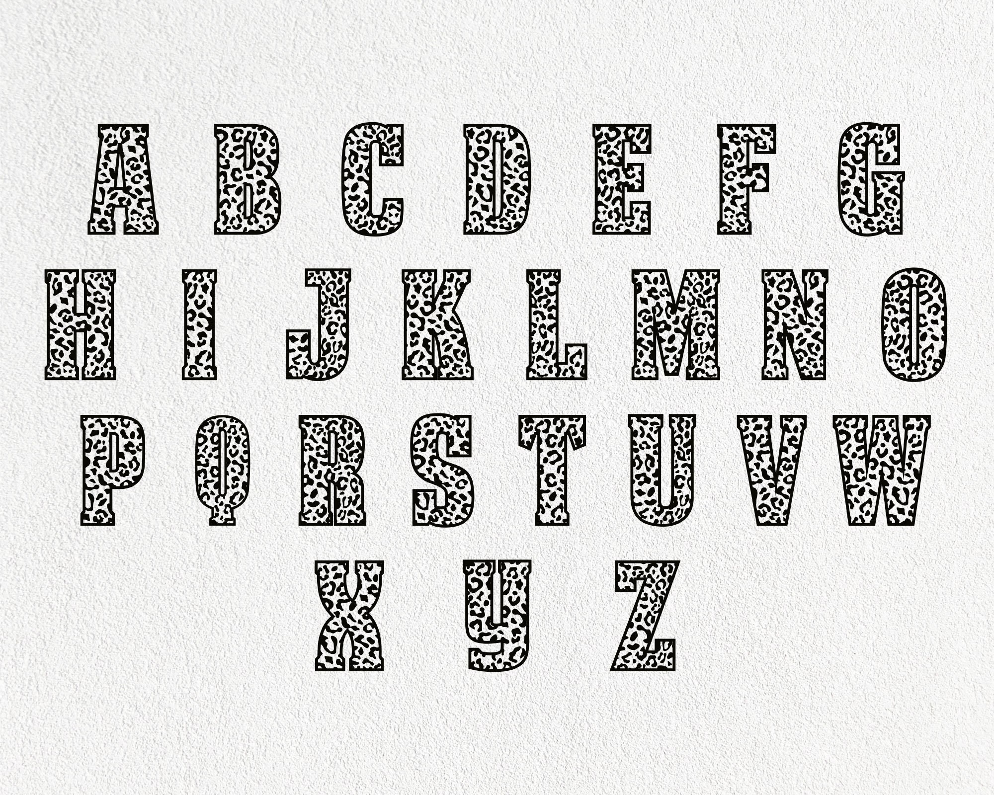 Leopard Print Alphabet Svg Leopard Svg Monogram Alphabet - Etsy