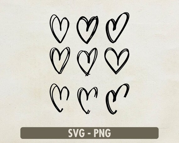 Heart Svg Digital Download Hand Drawn Heart Svg Open Heart | Etsy