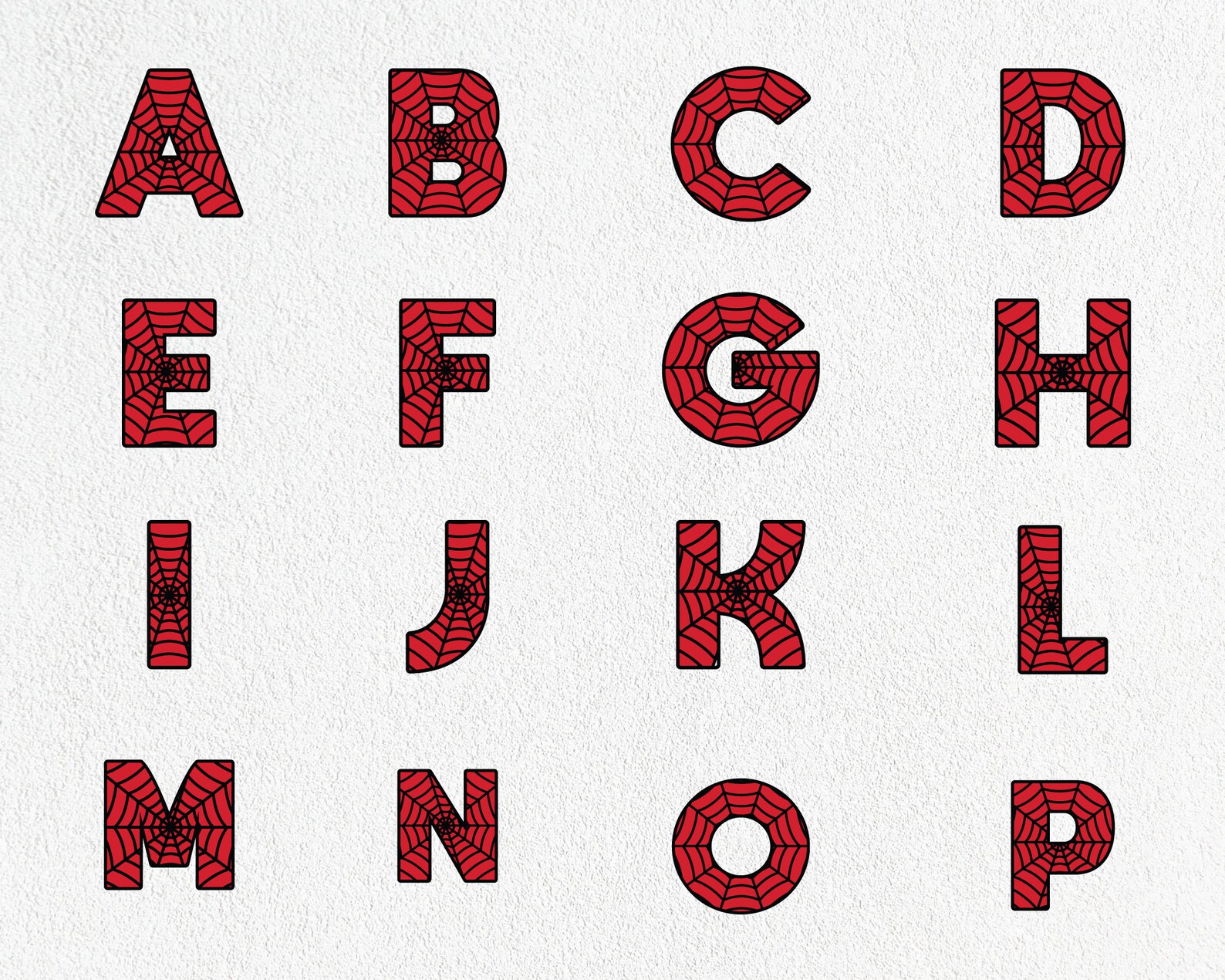 Spider Alphabet Svg, Spiderweb Letters Svg, Spiderman Alphabet Svg, Svg ...