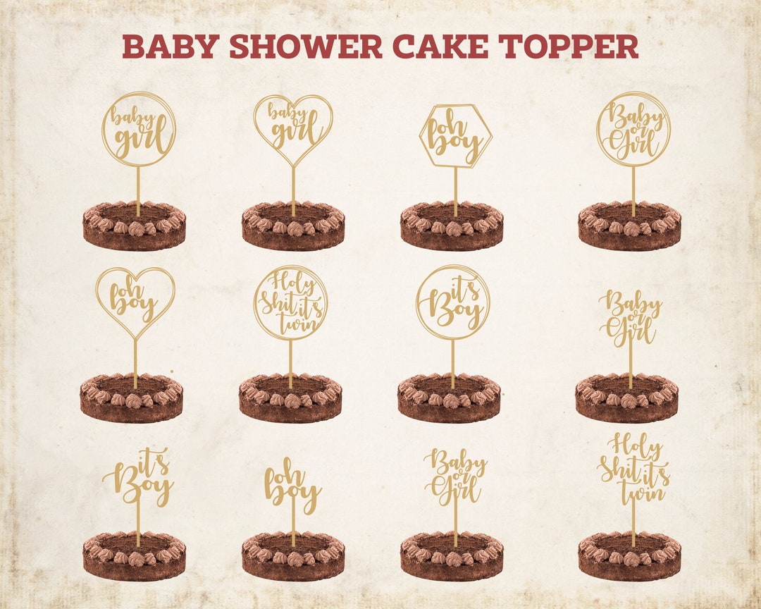 Baby Shower Cake Topper Svg, Vector Cake Topper File, Happy Birthday ...