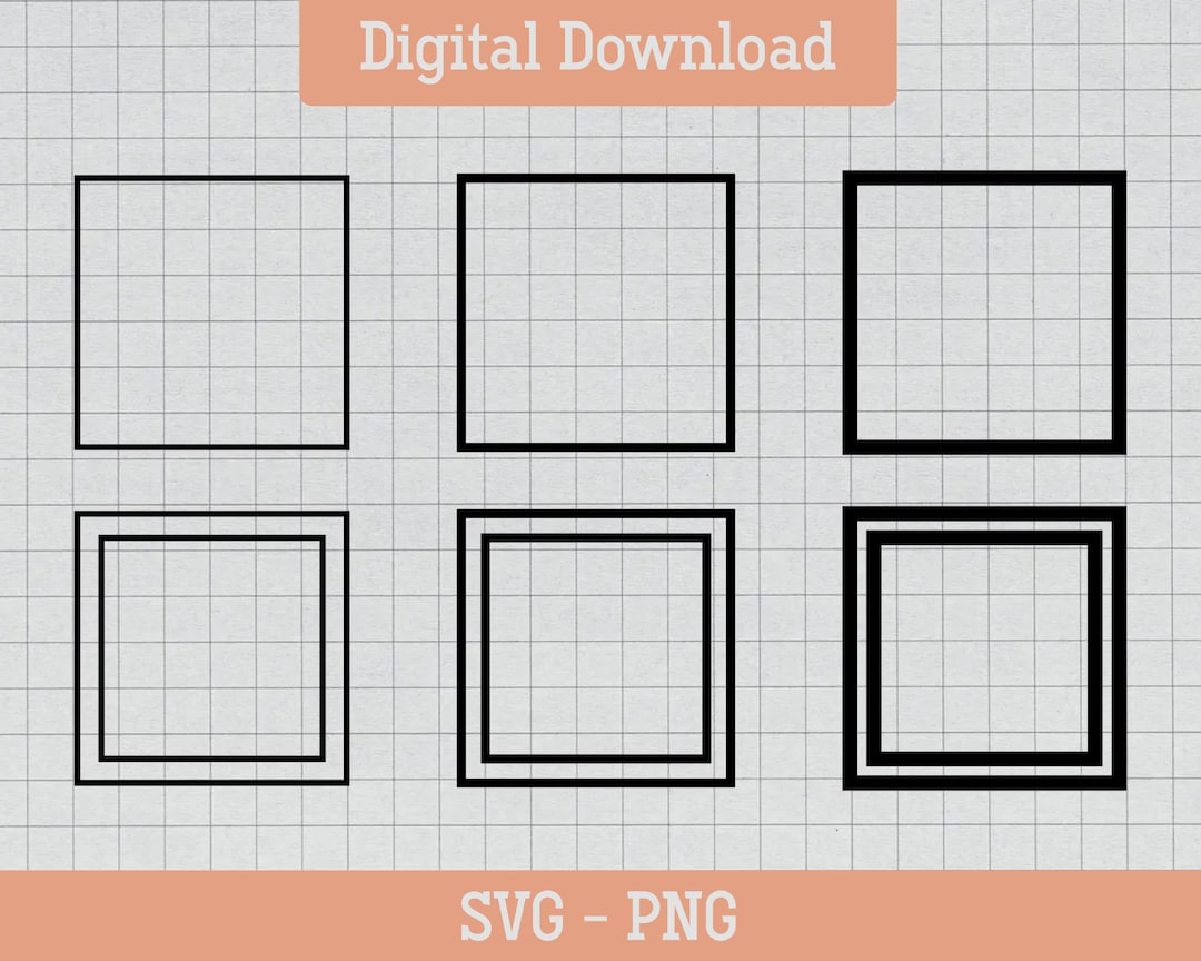 Square Frame Svg, Square Stroke Svg, Digital Download, Border Svg ...