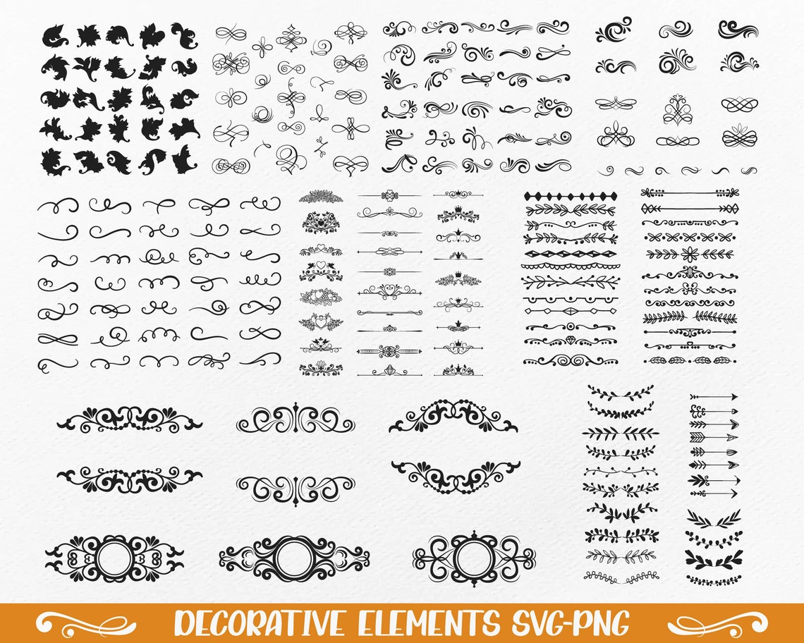 Decorative Elements Svg Digital Download Ornaments Svg Text - Etsy