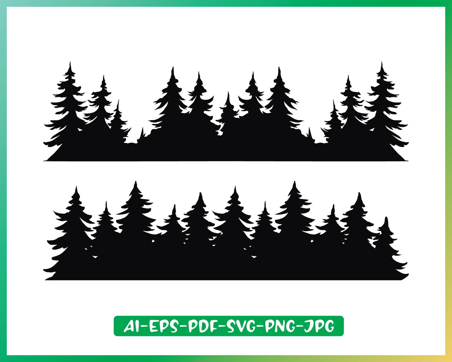 Forest Svg Pine Tree Svg Treeline Svg Forest Bundle Svg - Etsy