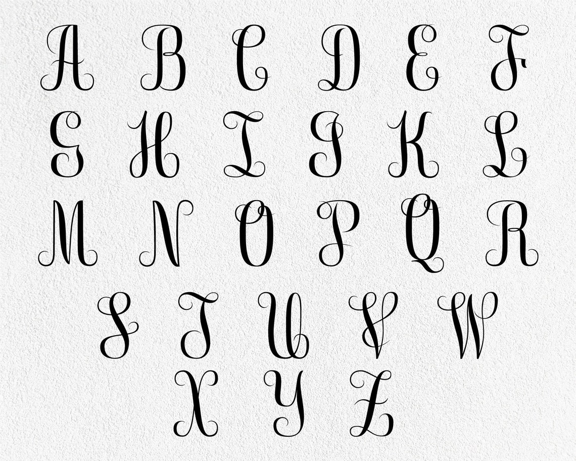 Interlocking Fancy Monogram SVG A to Z Alphabet Svg Alphabet | Etsy