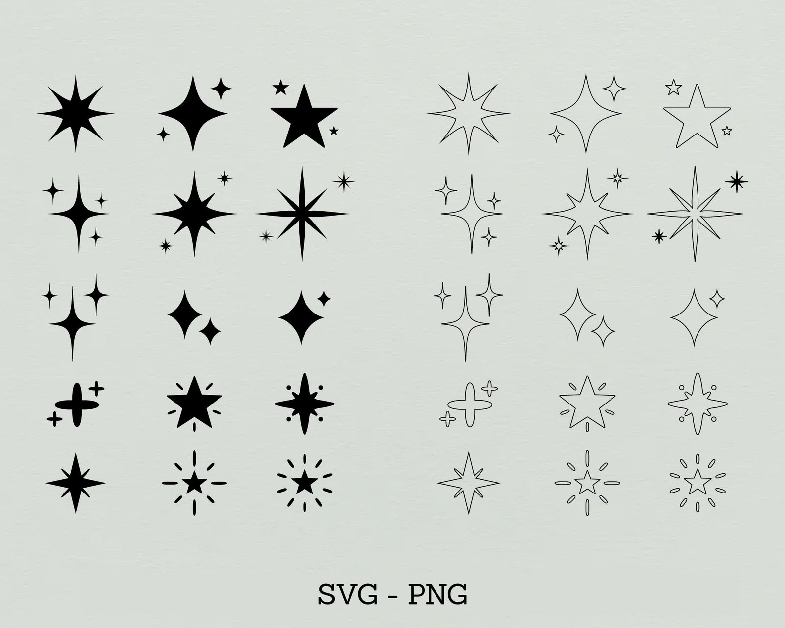 Sparkle Stars Svg, Sparkle Svg, Shooting Stars Svg, Digital Download ...