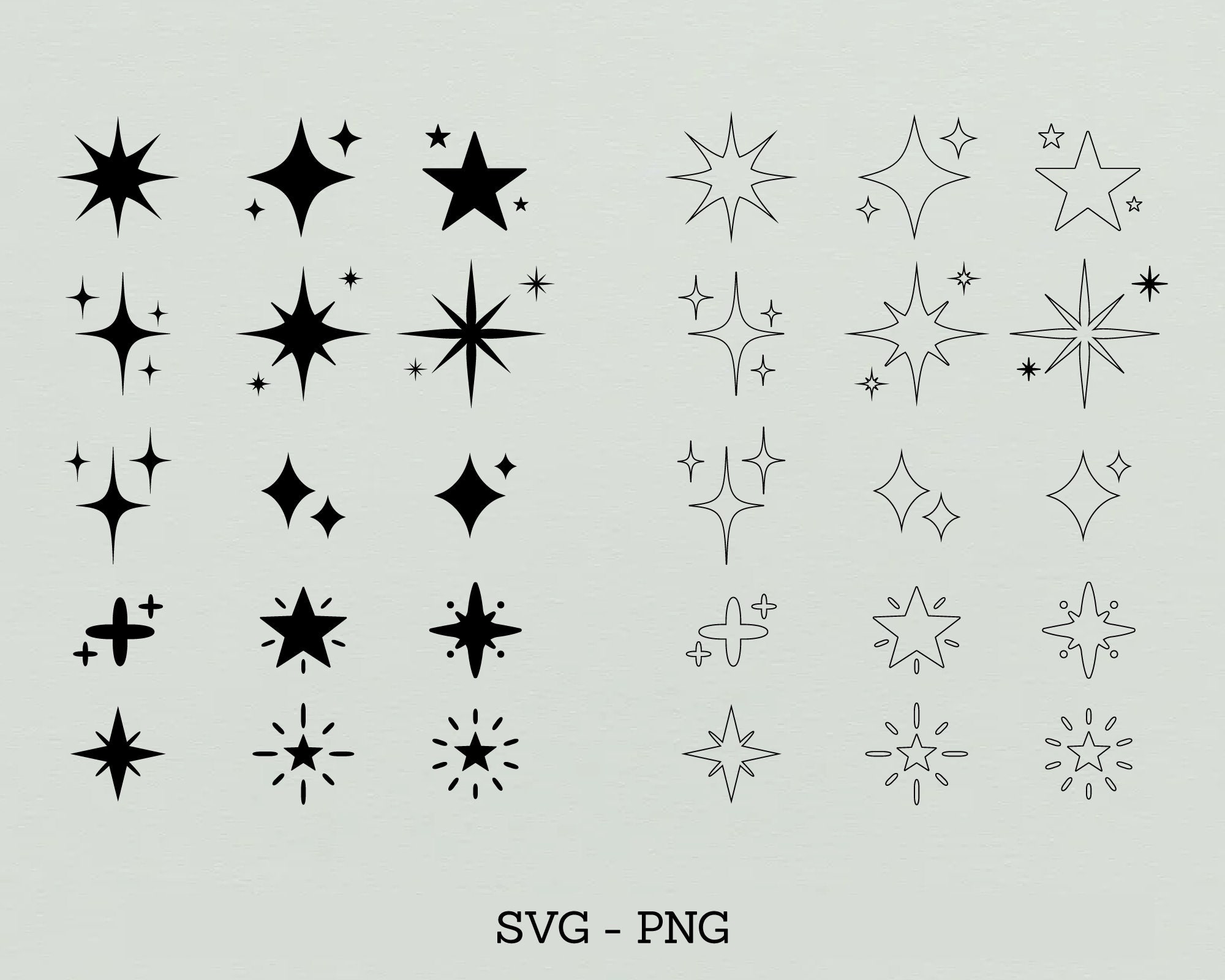 Sparkle Stars Svg, Sparkle Svg, Shooting Stars Svg, Digital Download, Star Svg, Silhouette Cut ...