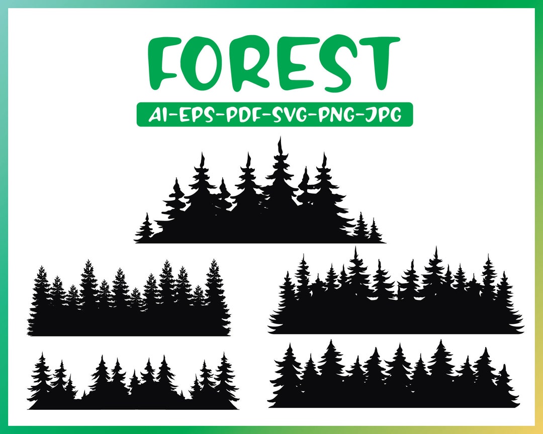 Forest Svg, Pine Tree Svg, Treeline Svg, Forest Bundle Svg, Trees Svg ...