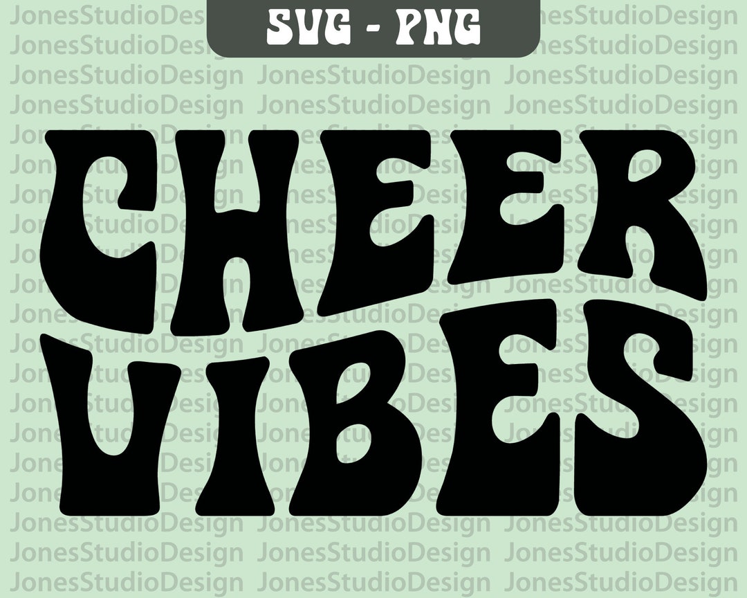 Cheer Vibes Svg, Cheerleader Svg, Wavy Letters Svg, Sports Svg, Cheer ...