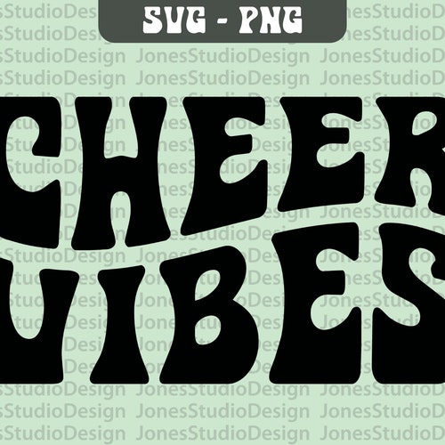 Cheer Vibes Svg Cheerleader Svg Wavy Letters Svg Sports - Etsy