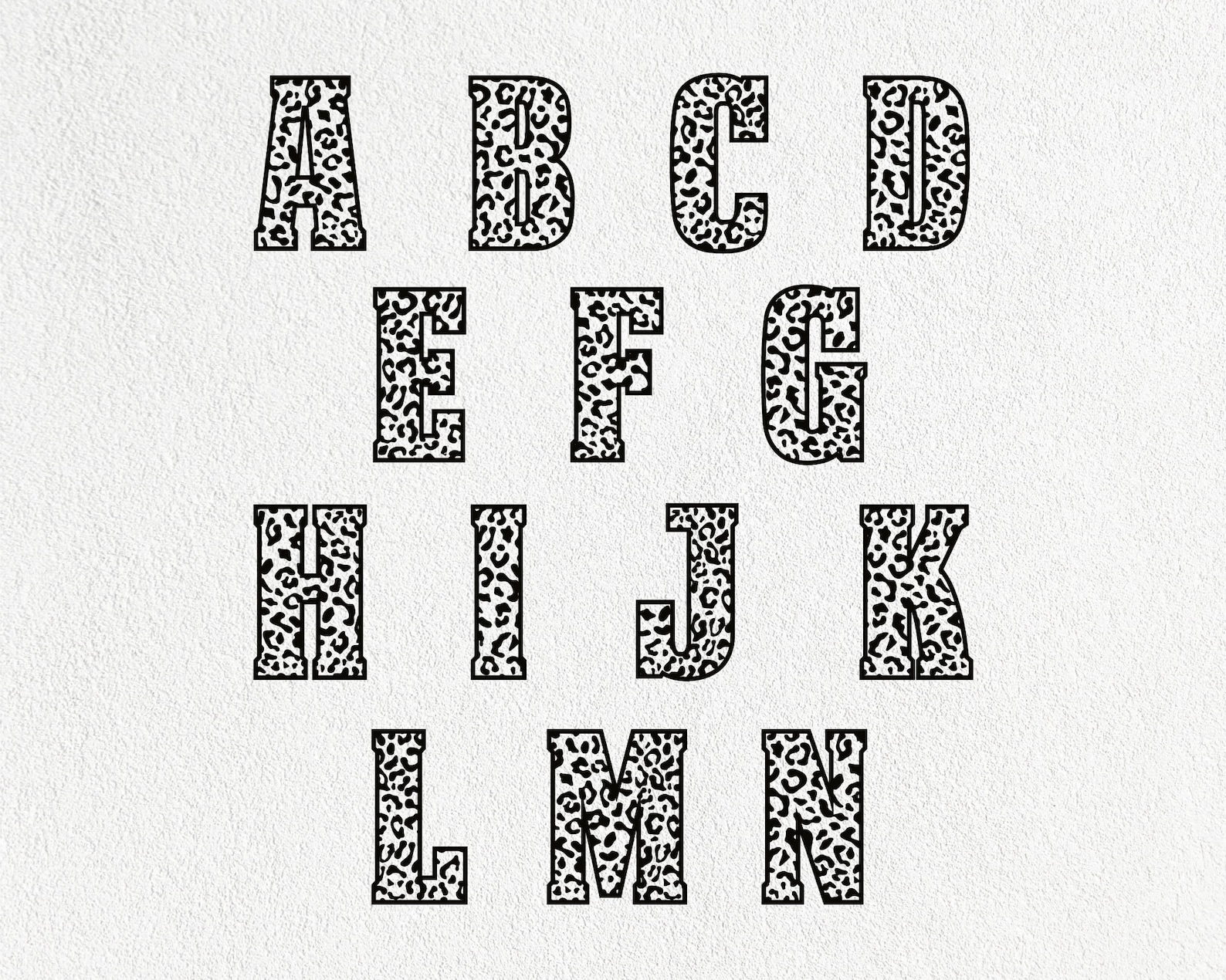 Leopard Print Alphabet Svg Leopard Svg Monogram Alphabet - Etsy