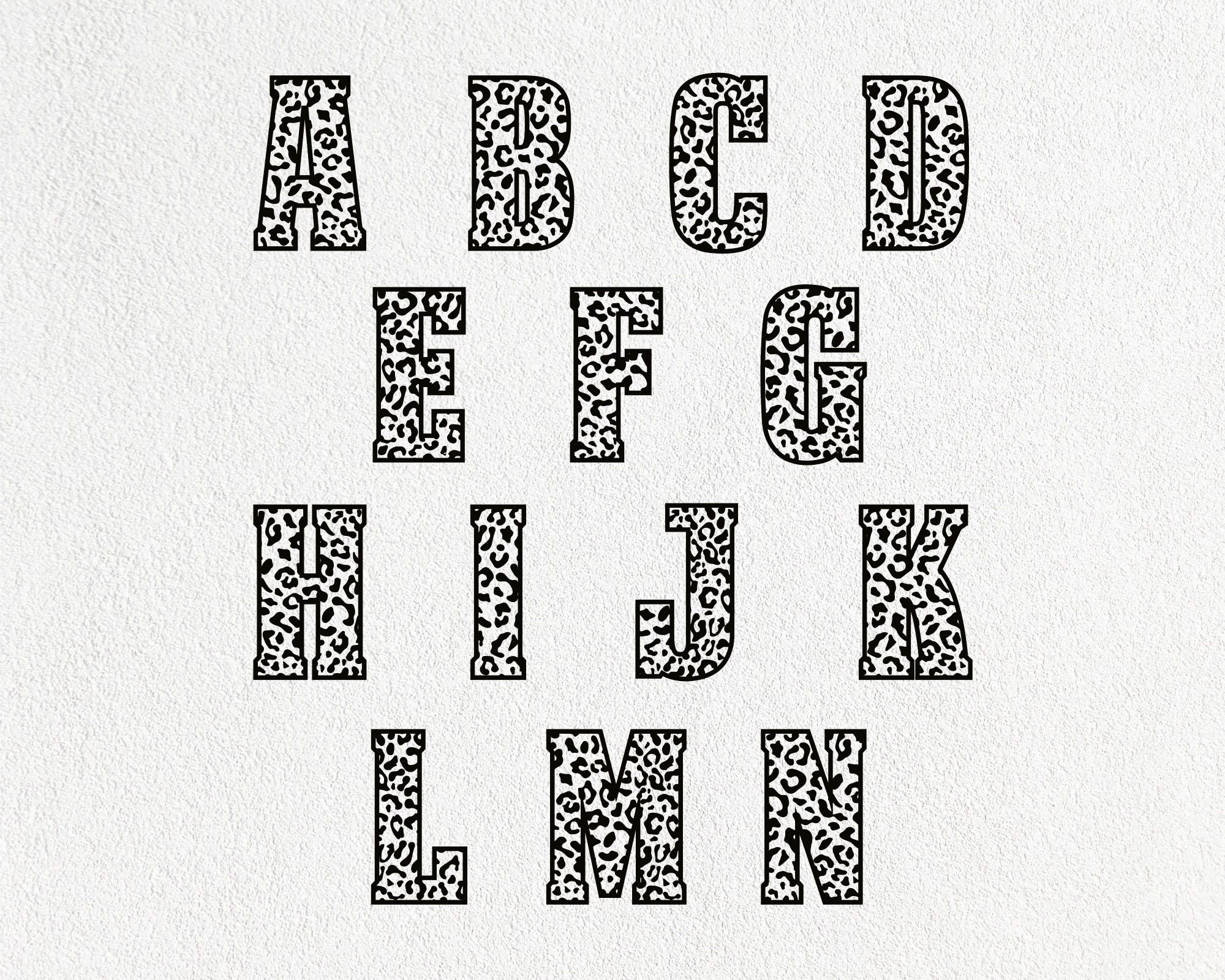 Leopard Print Alphabet Svg Leopard Svg Monogram Alphabet | Etsy UK