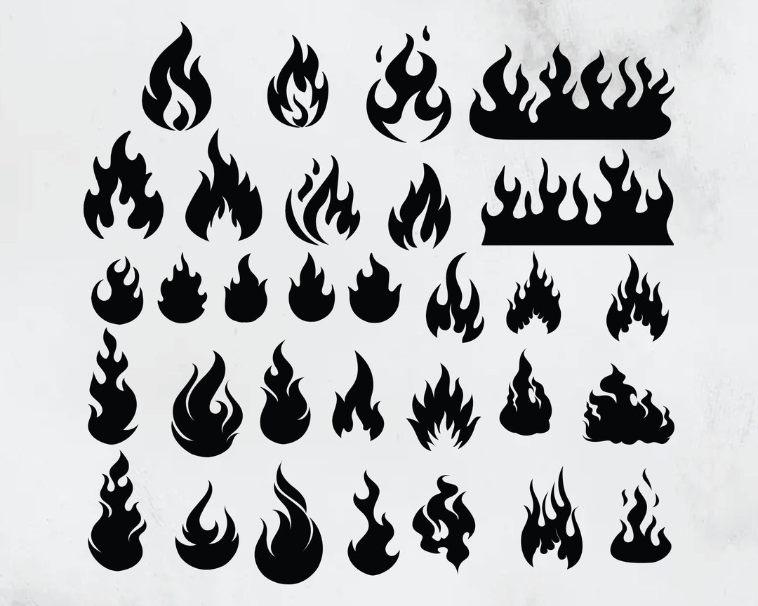 Flames Bundle Svg, Digital Download, Flames Svg, Flame Cut File ...