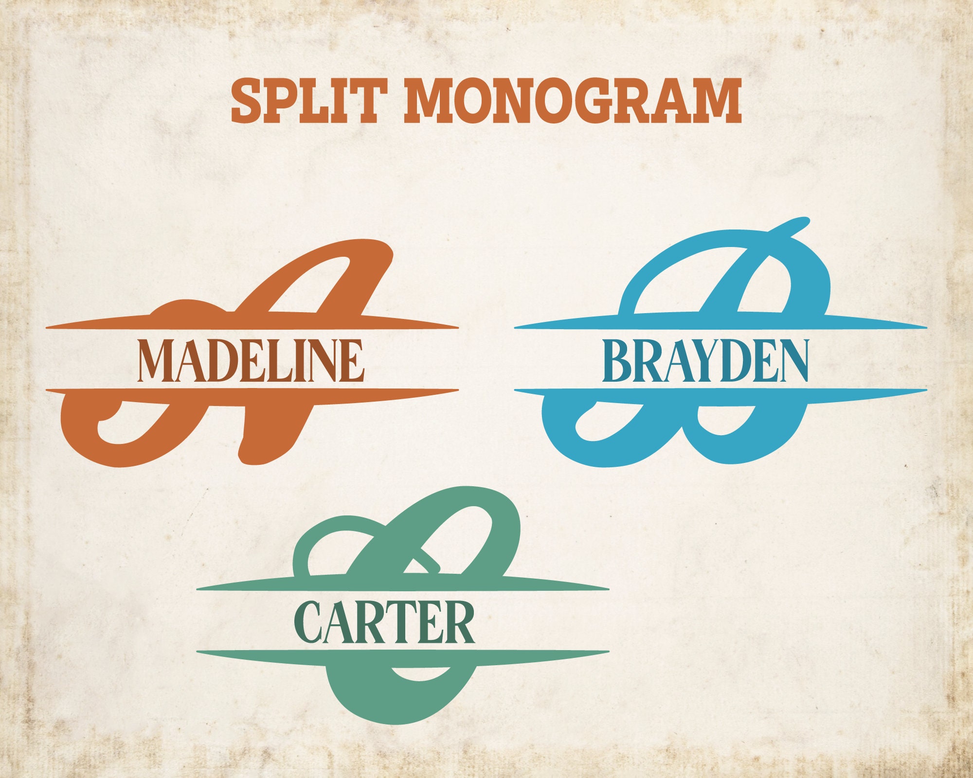 Monogram Svg Split Monogram Png Alphabet Svg Monogram - Etsy