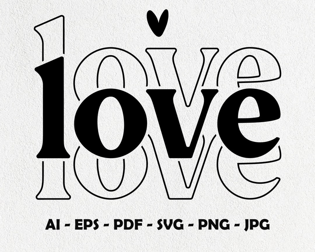 Love Svg, Valentine's Day Svg, Retro Love SVG, Groovy Love Svg, Love ...