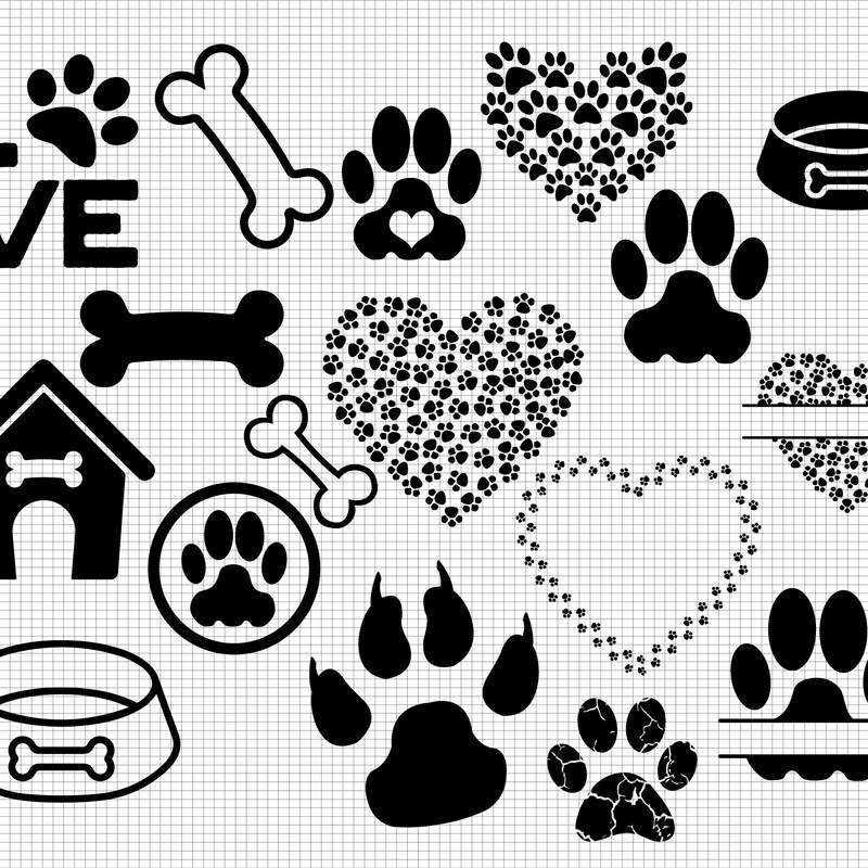 Dog Paw Svg - Etsy