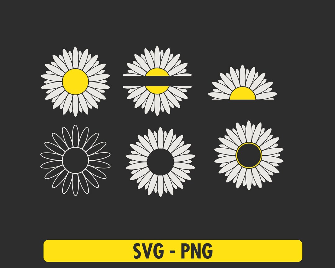 Daisy Svg, Digital Download, Daisy Monogram Frame Svg, Daisy Png, Split ...