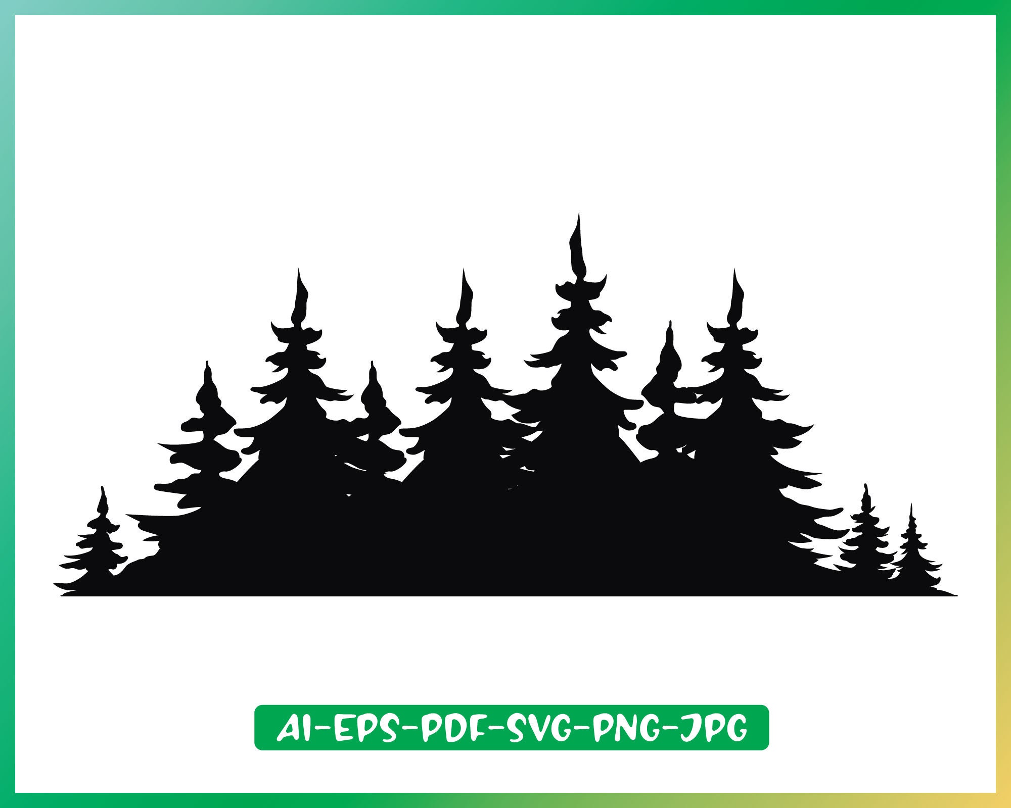 Forest Svg Pine Tree Svg Treeline Svg Forest Bundle Svg | Etsy UK