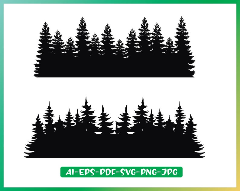 Forest Svg Pine Tree Svg Treeline Svg Forest Bundle Svg - Etsy