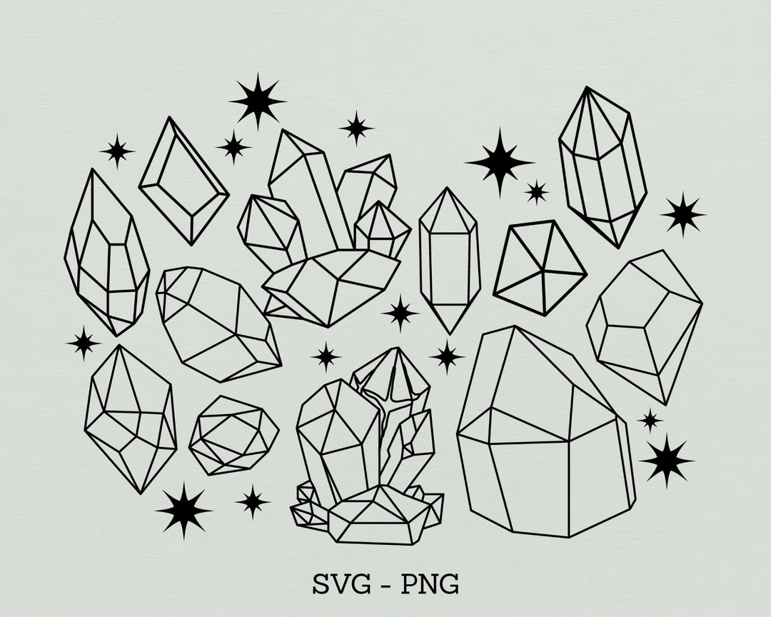 Crystal Svg, Mythical Crystal Png, Digital Download, Magic Crystals Svg ...