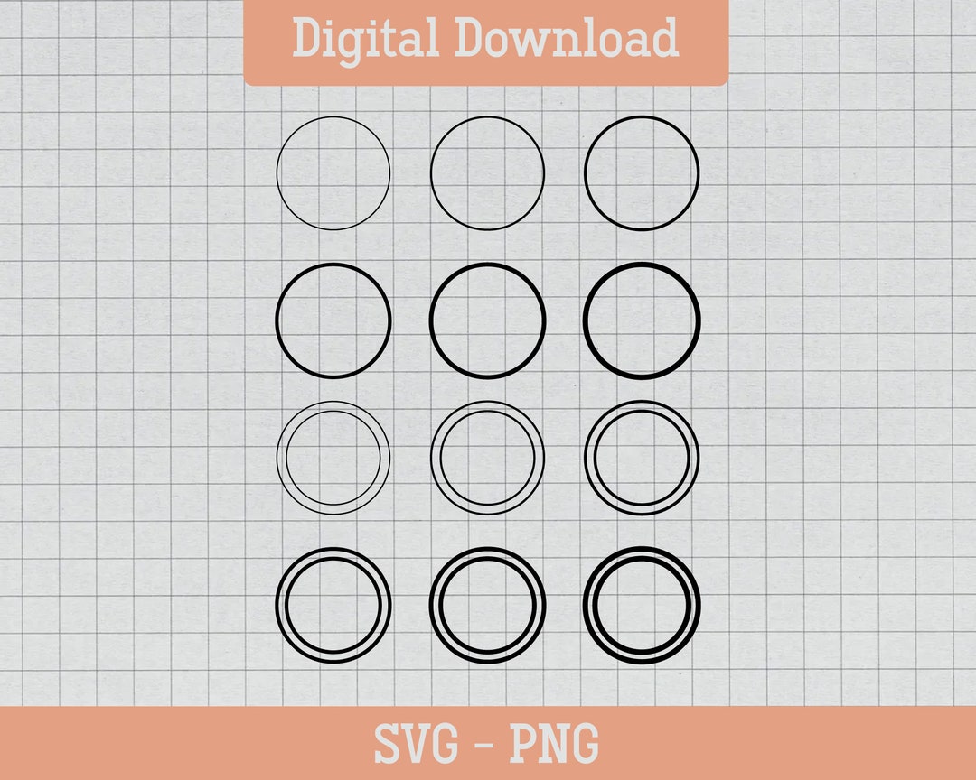 Circle Frame Svg, Circles Stroke Svg, Digital Download, Grunge Circles ...