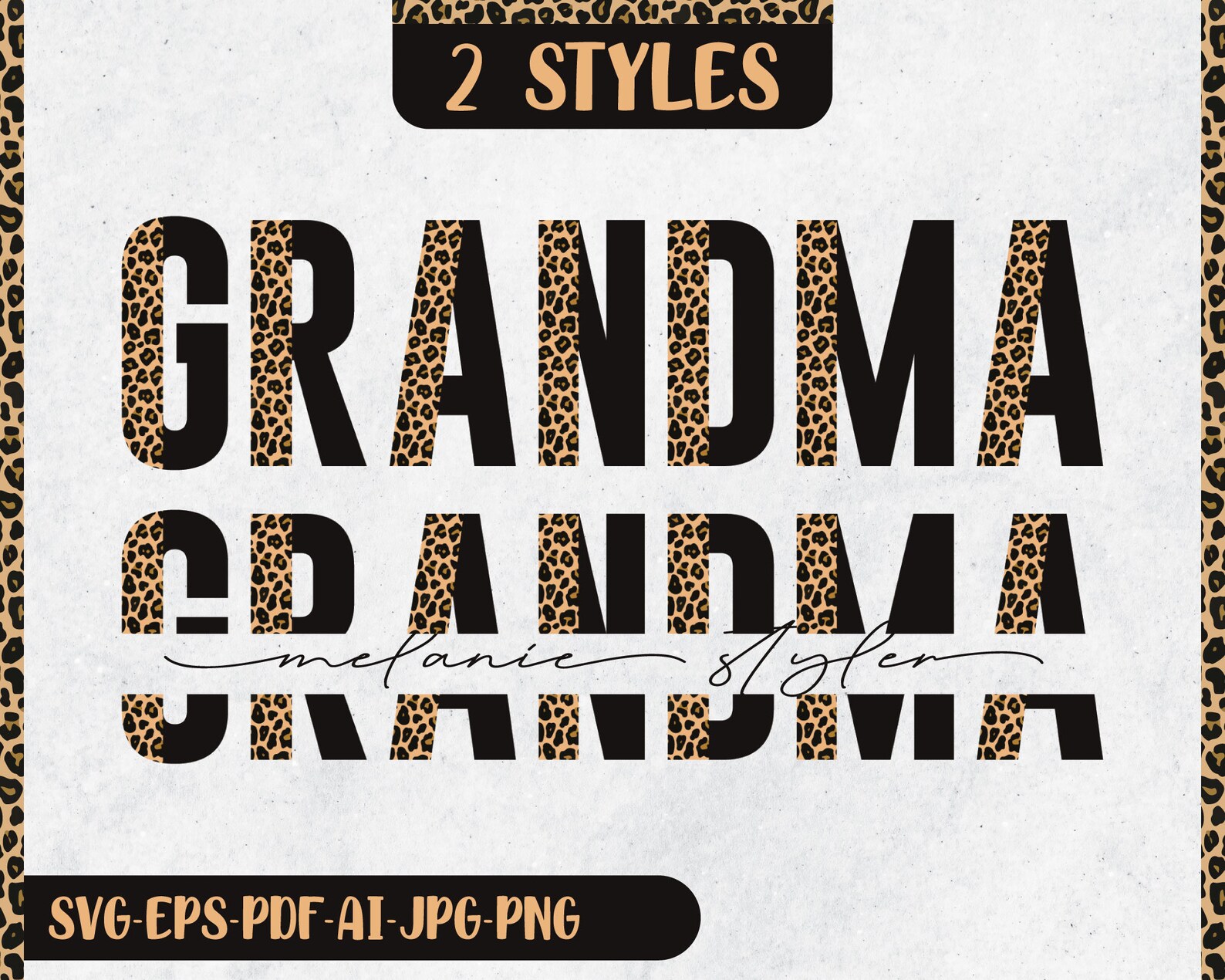 Customizable Grandma Svg Monogram Svg Grandma Leopard Svg - Etsy