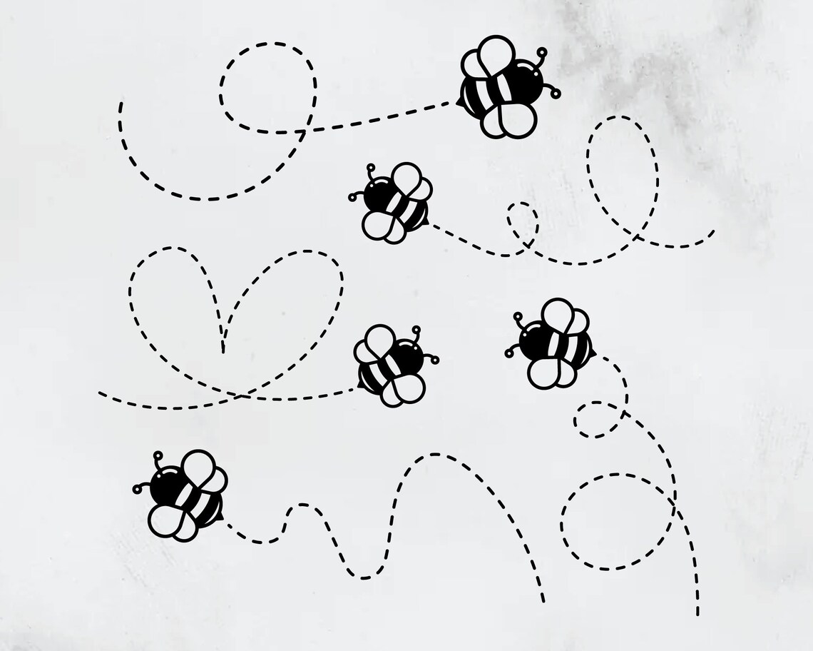 Bee Svg Bundle, Bee Paths Svg, Digital Download, Flying Bee Svg, Bumble ...