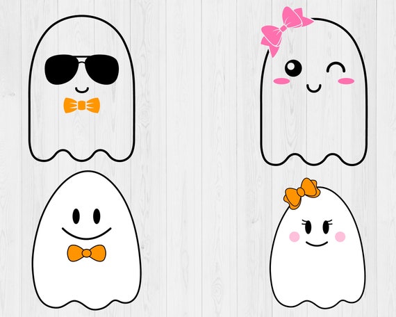 Cute Ghost Svg Bundle Printable Halloween Svg Ghost With - Etsy