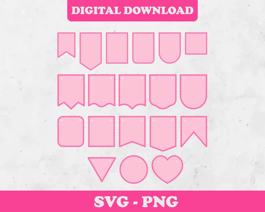 Scallop Banner Svg 2 Layers Bunting Svg Bunting Flag Svg Pennant
